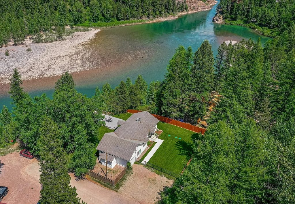 Riverfront Home on the Middle Fork Flathead River in Hungry Horse ...